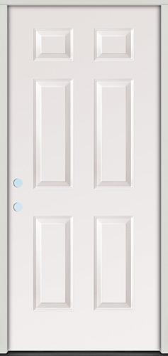 6-Panel Fiberglass Prehung Door Unit - Door Clearance Center