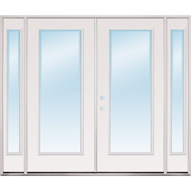 8'0" Wide Full Lite Fiberglass Patio Prehung Double Door Unit with ...