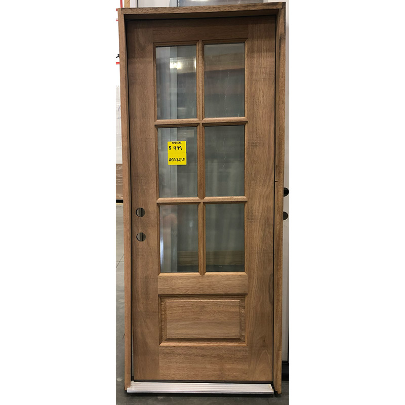 2 8 X 6 8 6 Lite Low E Unfinished Mahogany RH Door Clearance Center