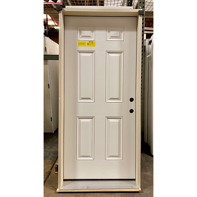 6 Panel Fiberglass W PVC 6 9 16 Jambs LH Door Clearance Center