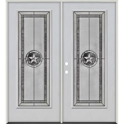 Texas Star Full Lite Fiberglass Prehung Double Door Unit #90 - Door ...