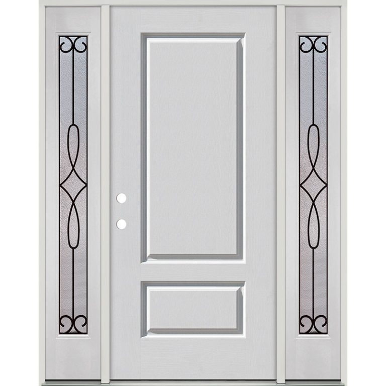 3/4 Panel Fiberglass Prehung Door Unit with Full Sidelites #299 - Door ...