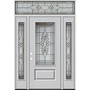 3/4 Lite Fiberglass Prehung Door Unit with Transom #73 - Door Clearance ...