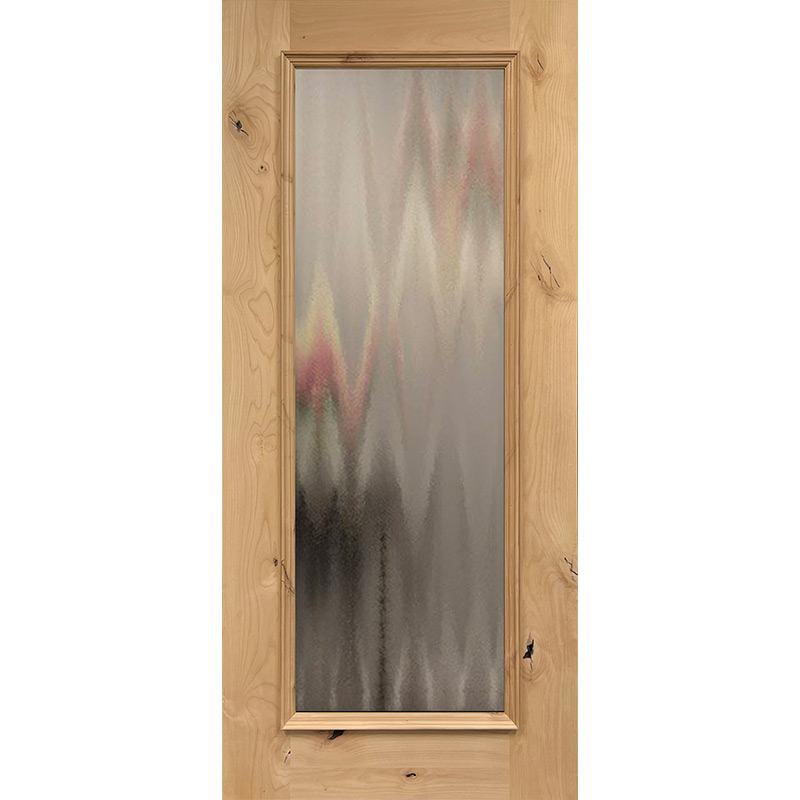 Privacy Glass Full Lite Knotty Alder Wood Door Slab - Door Clearance Center